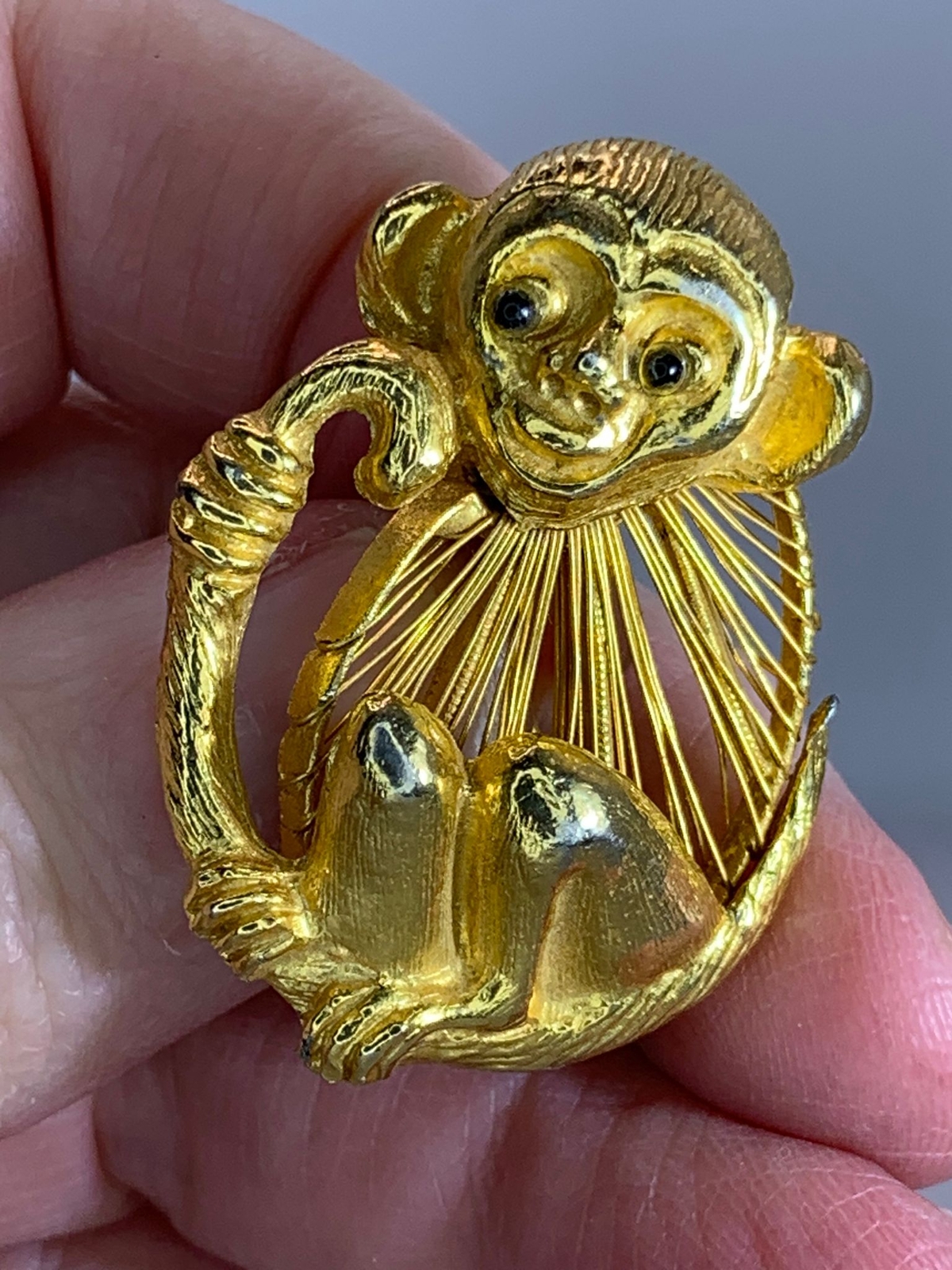 Vintage Monkey Brooch