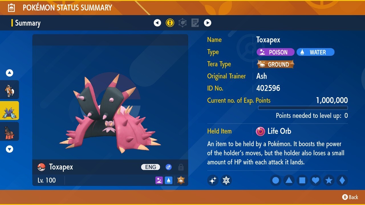 Shiny Toxapex 6IVs Tera Type: Ground Pokémon Scarlet and Violet | eBay