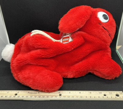 Vintage Lego Systems Plush Red Bunny Rabbit Zippered Carry Bag Purse ...