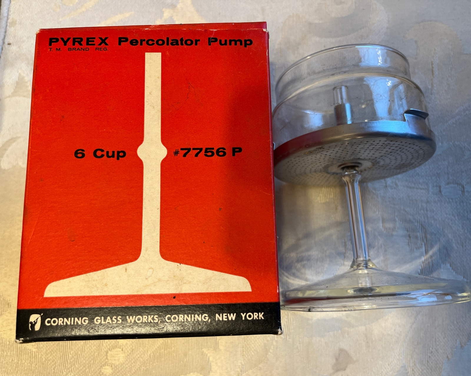 Vintage Pyrex Range Top Glass Percolator Pump 6 Cup #7756P in Box | eBay