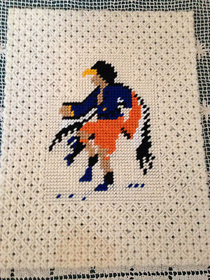 FINISHED HOPI EAGLE DANCER FANCY DESIGN NEEDLEPOINT PICTURE 10 X 13 | eBay