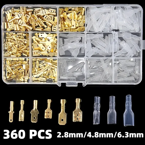 360x Assortment Male Female Spade Terminals Electrical Wire Crimp ...