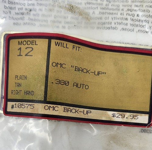 NOS Bianchi Model 12 (#10575) OMC Backup 380 Auto Holster. FREE ...