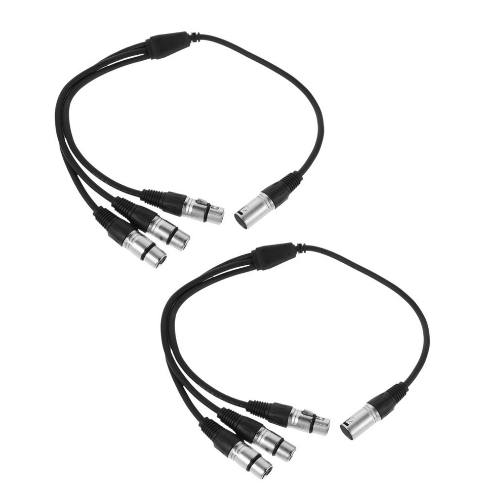 2 Pcs Recording Cable 3 Way Audio Adapter Balanced Microphone Splitter ...
