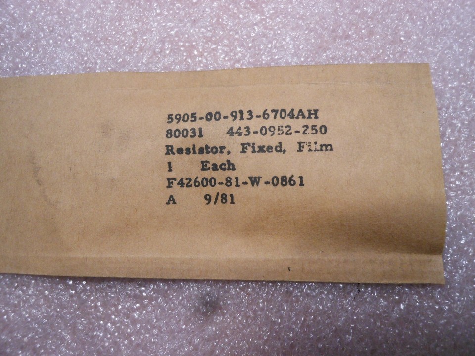 BOEING RESISTOR PART # 443-0952-250 NSN: 5905-00-913-6704 | eBay