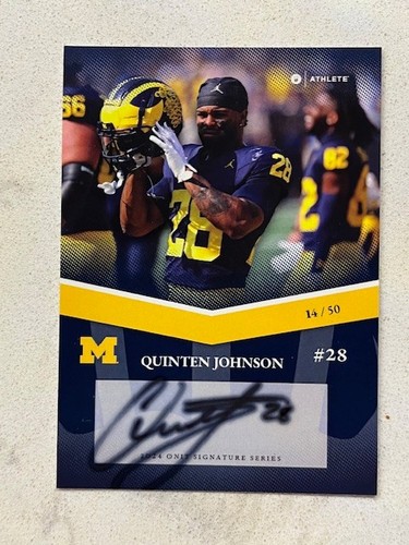 QUINTEN JOHNSON 2024 ONIT Michigan Football On Card AUTO # 14/50 ...