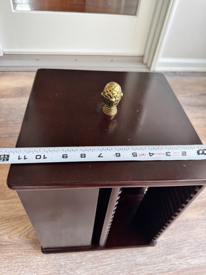 Bombay Company Rotating Wood 64 DVD CD Case Holder Storage Rack ...