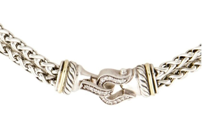 AS NEW-DAVID YURMAN DOUBLE WHEAT CHAIN BUCKLE NECKLAC… - Gem
