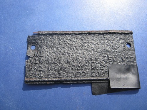 MOPAR FENDER TAG 1970 PLYMOUTH BARRACUDA USED | eBay