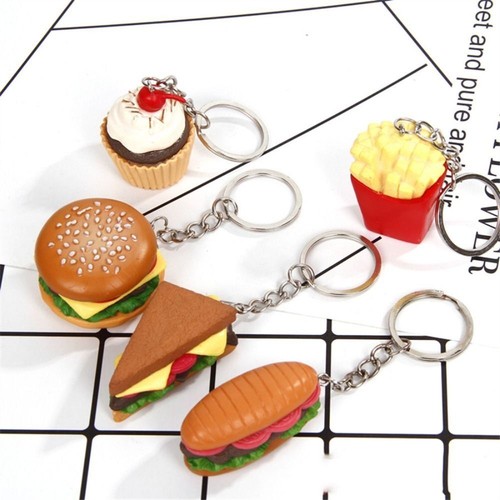 Sandwich Hamburger Keyring Simulated Food Key Chain Bag Accessories | eBay