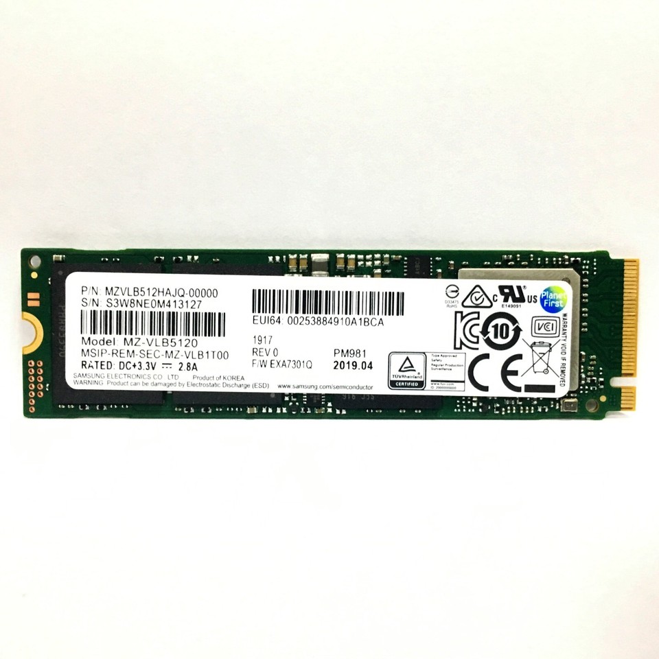 M.2 NVMe SSD 128GB 256GB 512GB Single Notch with Windows Installed 10 / ...