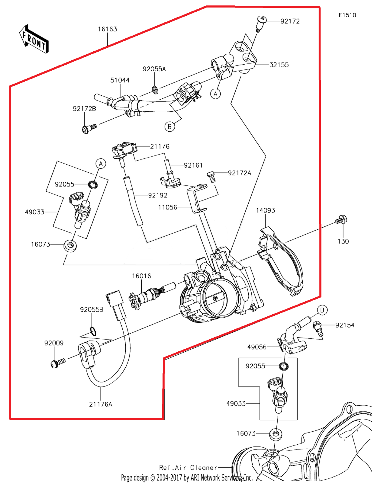 GENUINE OEM KAWASAKI KX250F KX250 2018 2019 THROTTLE BODY FUEL ...