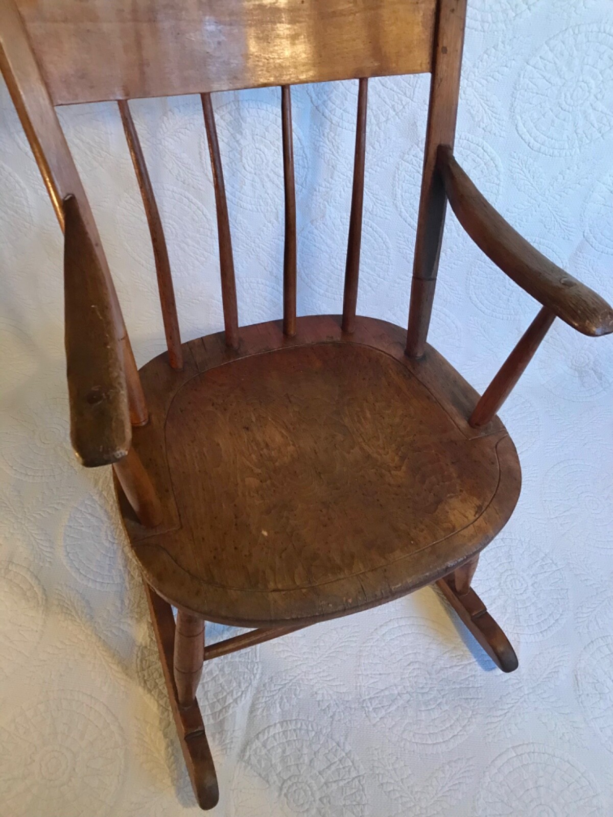 Antique American Windsor Comb Back Rocking Chair with Extended Shawl ...