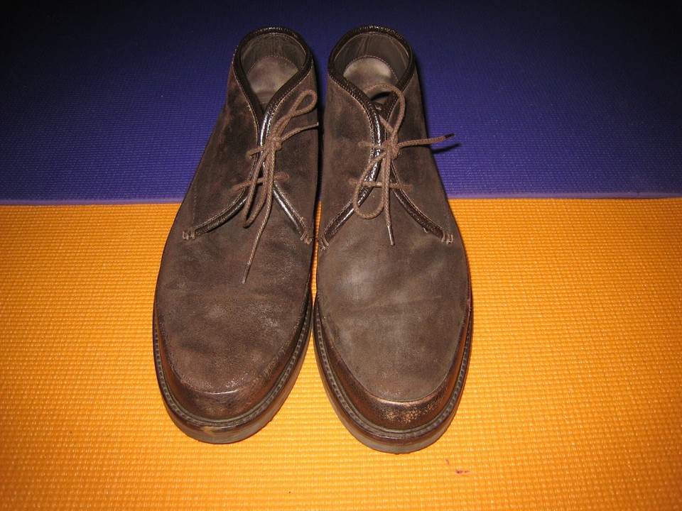 MEN'S ERMENEGILDO ZEGNA "TRIVERO" SUEDE/LEATHER CHUKKA BOOTS (SIZE 12 ...