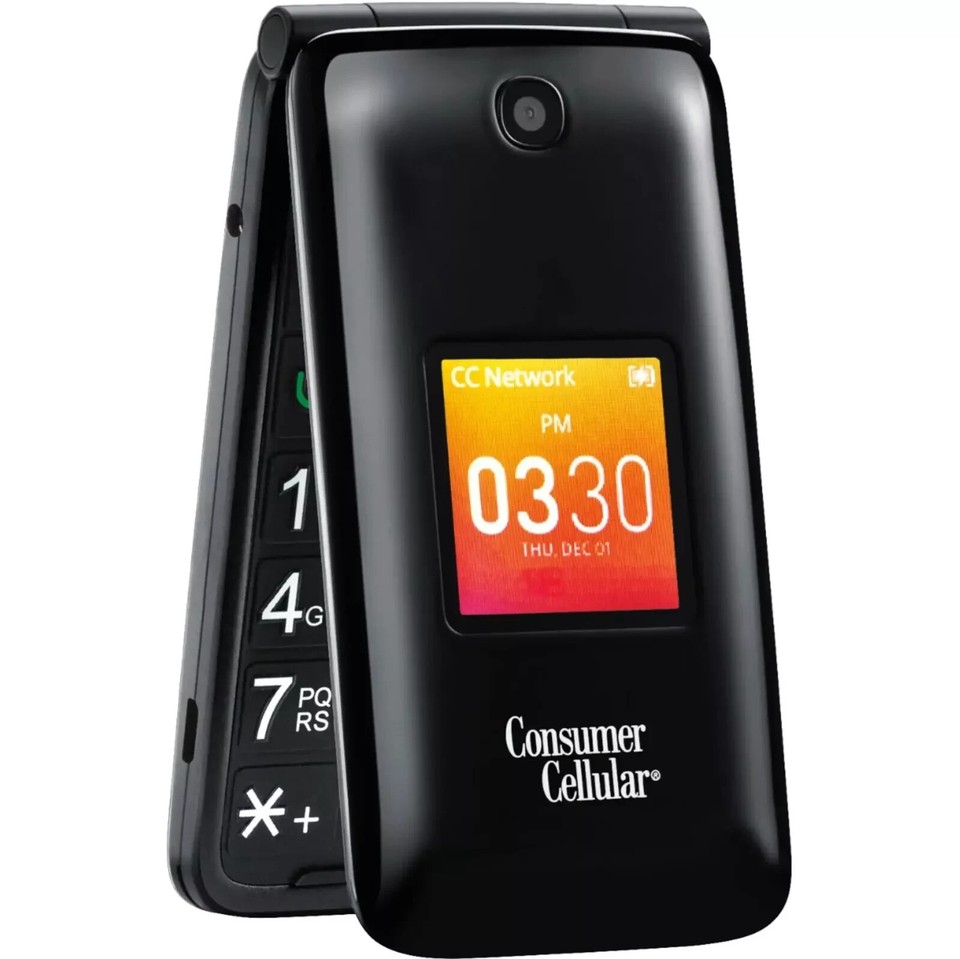 Alcatel Go Flip - 4044L - Black (Consumer Cellular) 4G LTE Basic Flip ...