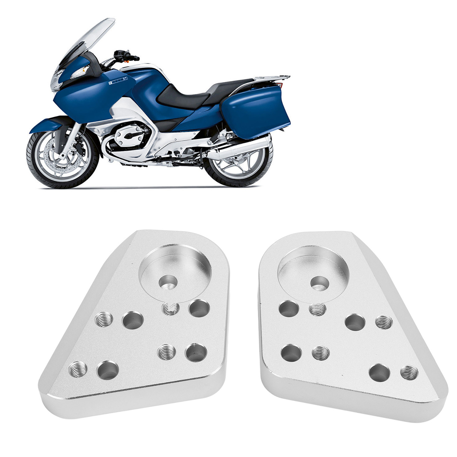 2pcs Motorcycle Handlebar Riser 19cm Raising Silver For R1100R R1100RT ...