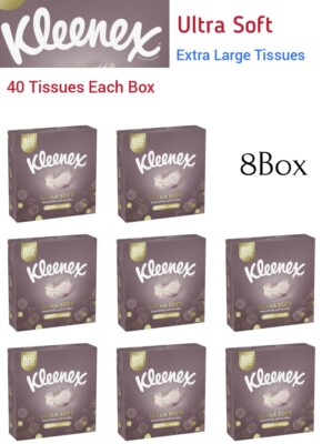 Kleenex Ultra Soft Extra Large Tissues - 8 Box (40 Tissues Each Box) | eBay