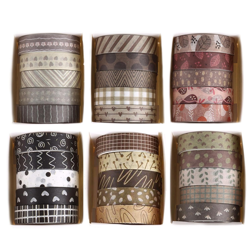 Basic Washi Tape Set 30 Rolls Plants Patterns Decorative Skinny Slim ...