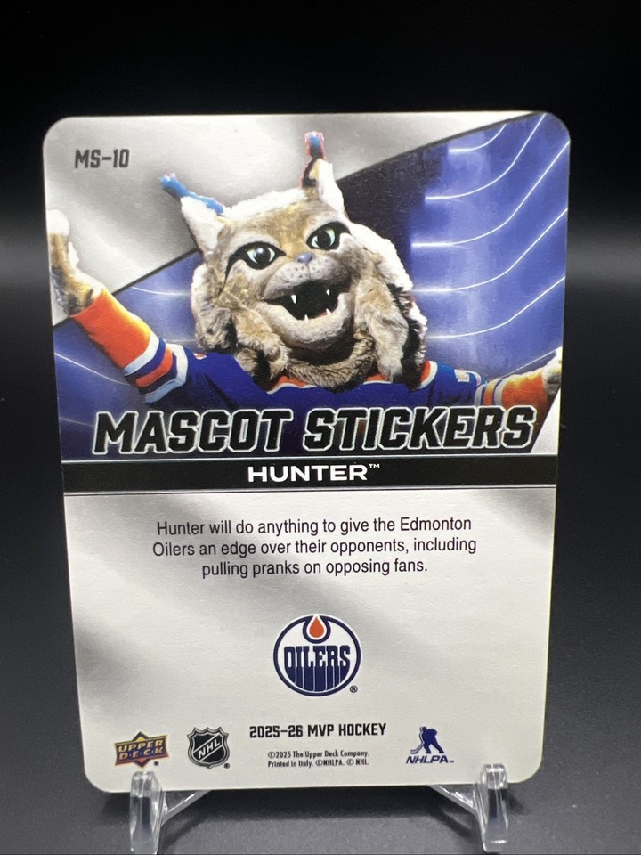 2025-26 Upper Deck MVP Hunter - Edmonton Oilers #MS-10 Mascot Stickers ...