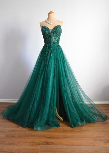 EMERALD PROM 2024 EVENING PAGEANT FORMAL BALL GALA DRESS WEDDING GOWN 4 ...