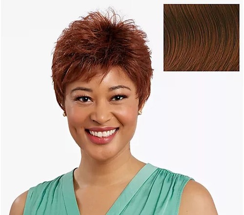 Toni Brattin 346 Infinity Plus HF Dark Red Wig Bangs Short Layers | eBay