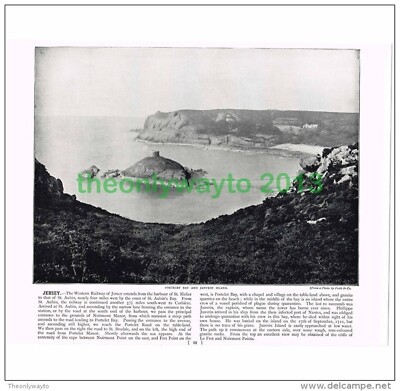 JERSEY, PORTELET BAY, JANVRIN ISLAND, CHANNEL ISLES, Book Illustration ...