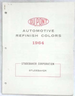 1964 STUDEBAKER DUPONT COLOR PAINT CHIP CHART ALL MODELS ORIGINAL | eBay