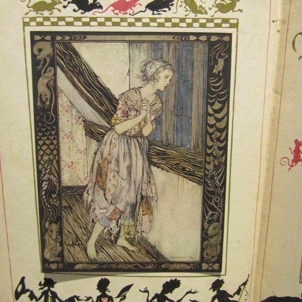 C S Evans Cinderella 1919 Rackham illus color frontispiece 3 double ...