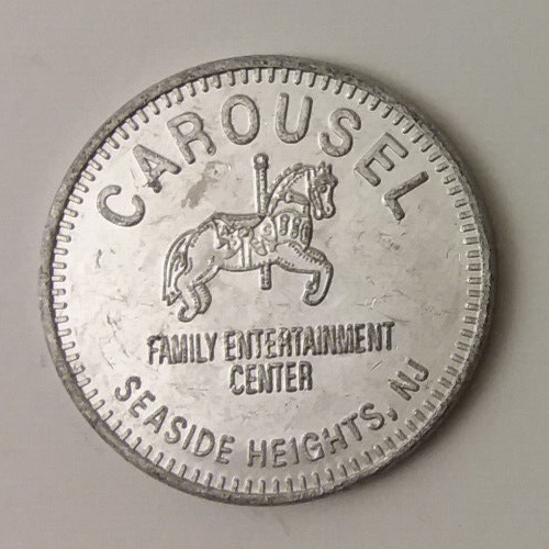 Carousel Arcade Seaside Heights, NJ Aluminium 5 Points Prize Token 28mm ...