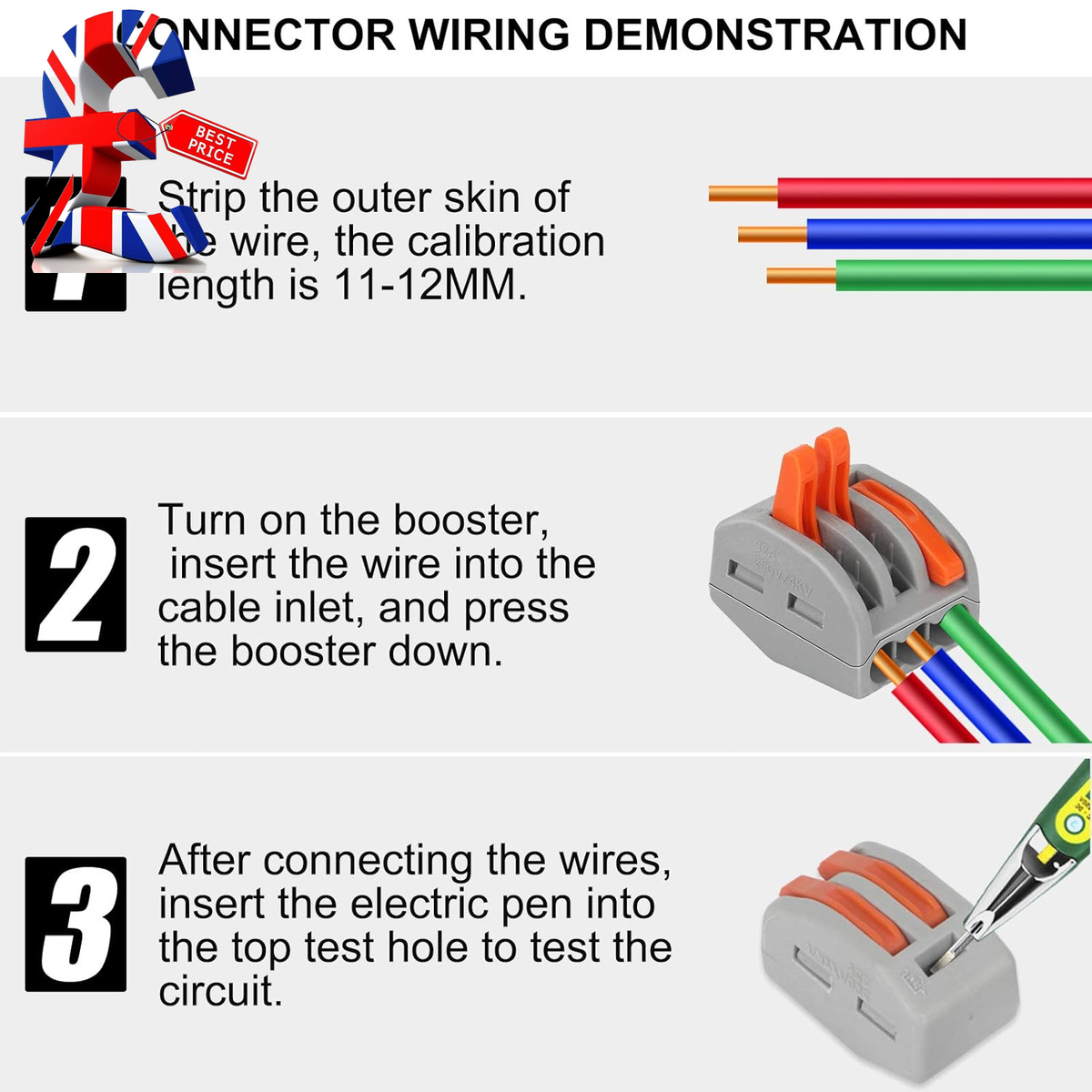 Waygo Blocks Lonimia 34PCS Lever Wire Connectors, 1Way Inline ...
