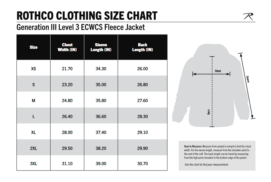 Rothco Generation III / Level 3 ECWCS Military Fleece Jacket (Choose ...