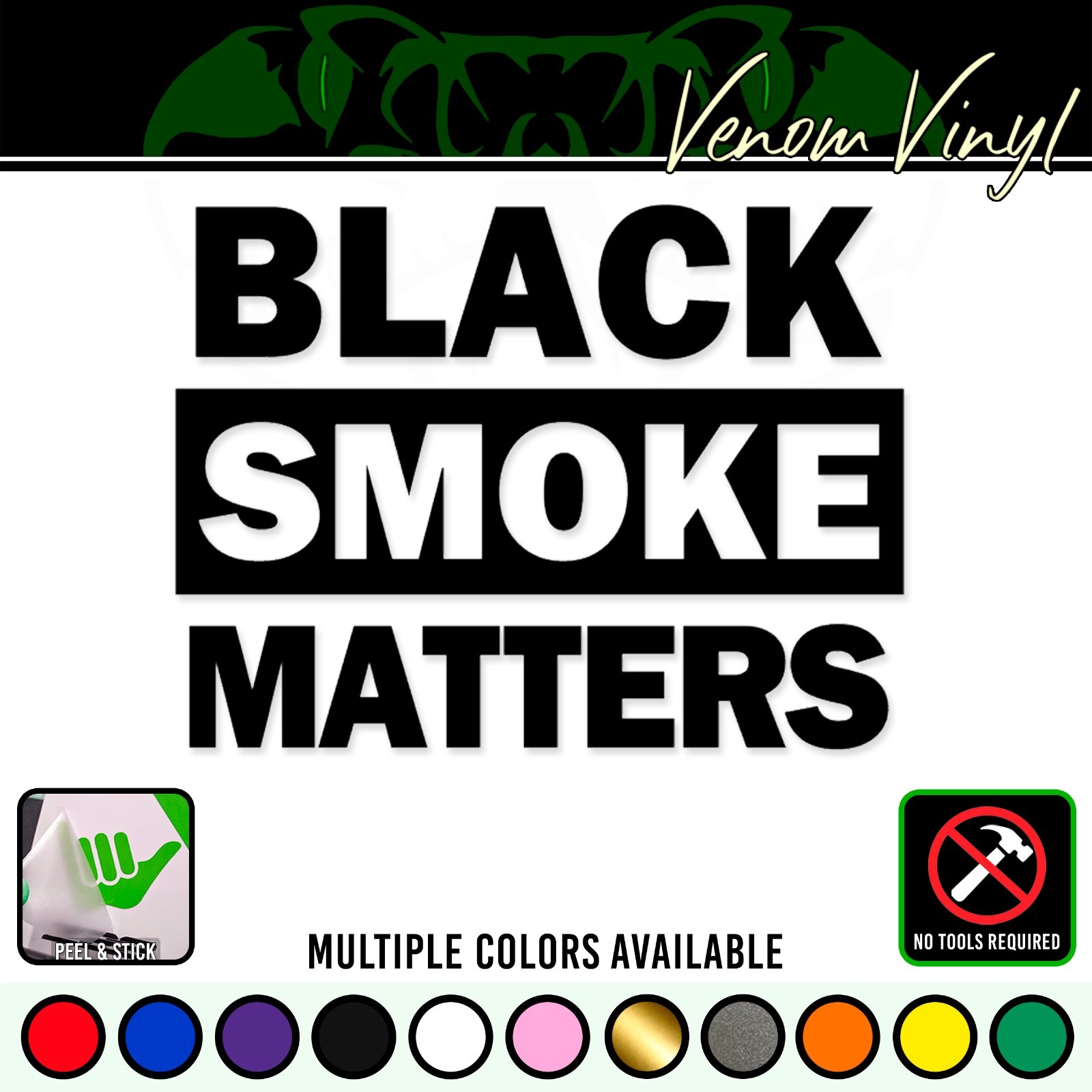 Black Smoke Matters Vinyl Decal Truck Sticker | Diesel Rolling Coal ...