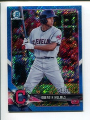 Quentin Holmes /150 2018 Bowman Chrome Prospects Blue Shimmer Refractor ...