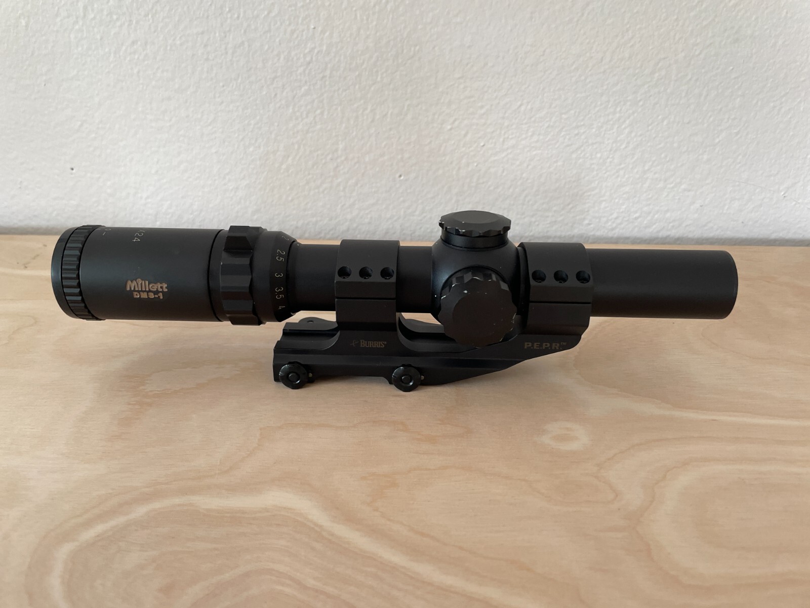 Millett DMS 1-4x 24mm Rifle Scope with Burris P.E.P.R. Quick Release ...