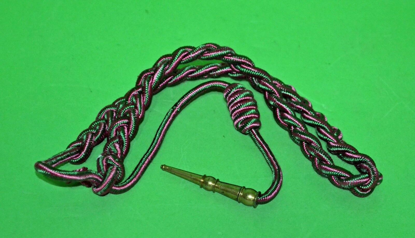 US ARMY FOURRAGERE FRENCH WWII GREEN & RED SHOULDER CORD AIGUILLETTES ...