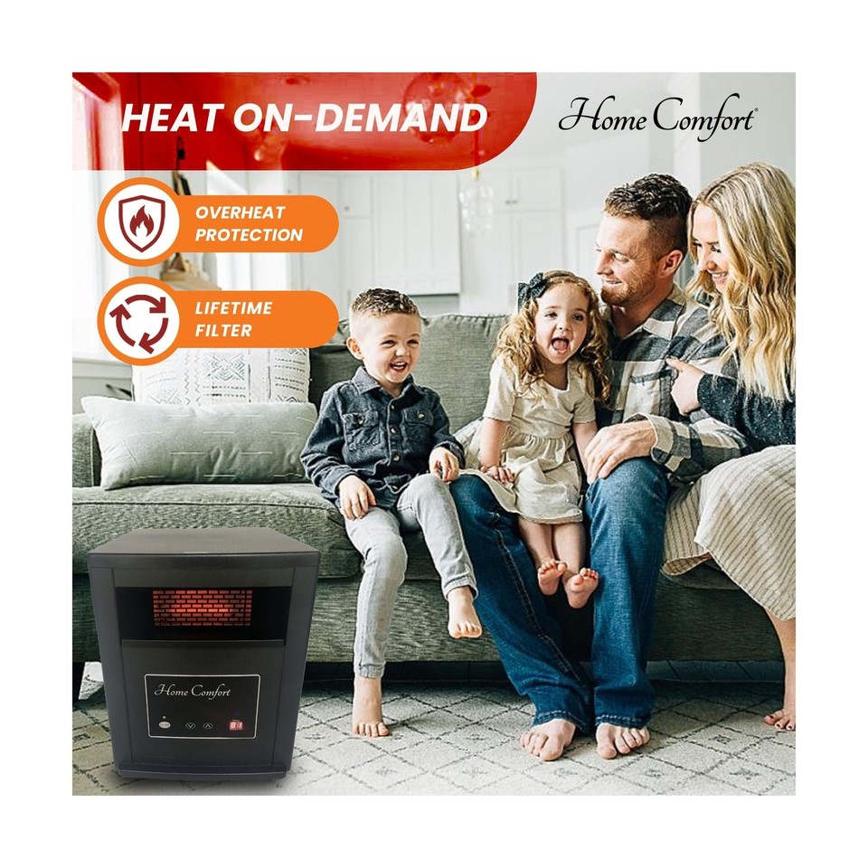 Home Comfort 1500w Infrared Heater - Energy Efficient Space Heater for ...
