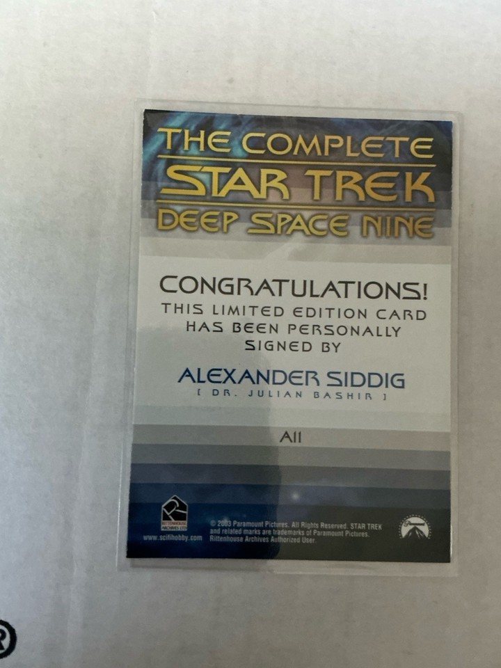 Star Trek Autographed Trading Card DS9 Bashir Alexander Siddig A11 | eBay