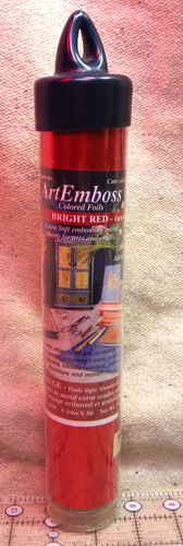Art Emboss colored Bright Red foil soft embossing metal cut w scissors ...