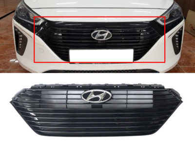 Genuine Front Bumper Radiator Grille Glossy Black (Fits HYUNDAI 2017 ...