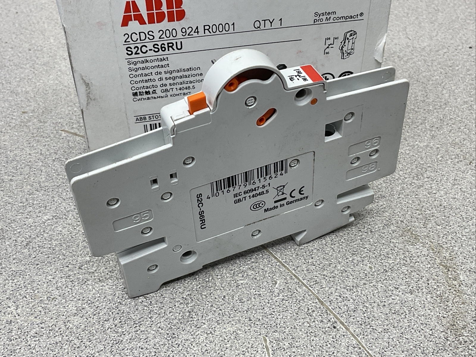 NEW ABB S2C-S6RU Signal Contact, Bell Alarm, Ul 489, For S200U & S200UP ...