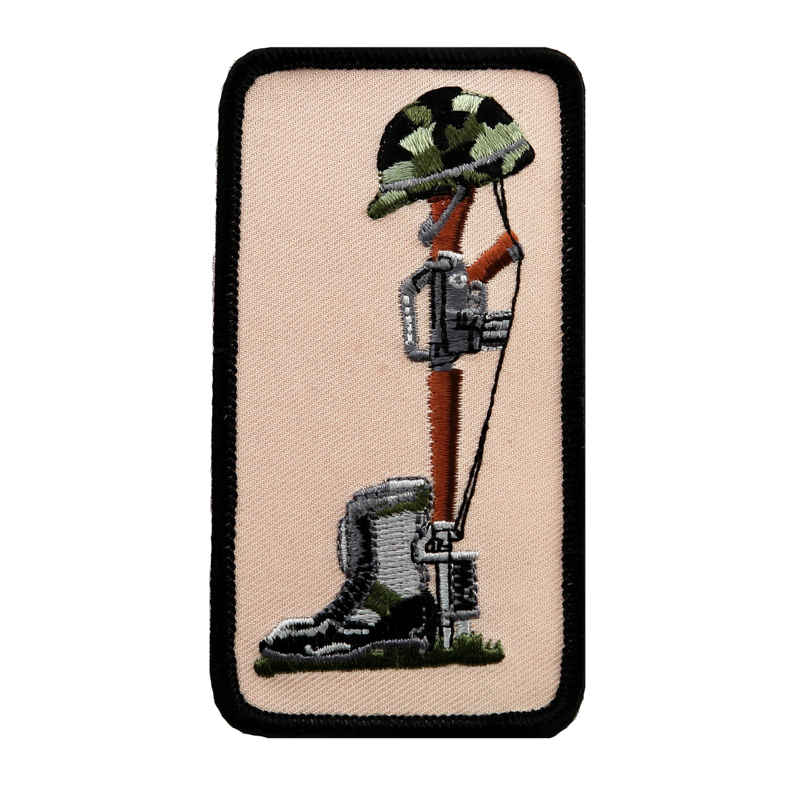 FALLEN SOLDIER BATTLEFIELD CROSS MILITARY PATCH embroidered iron-on KIA ...