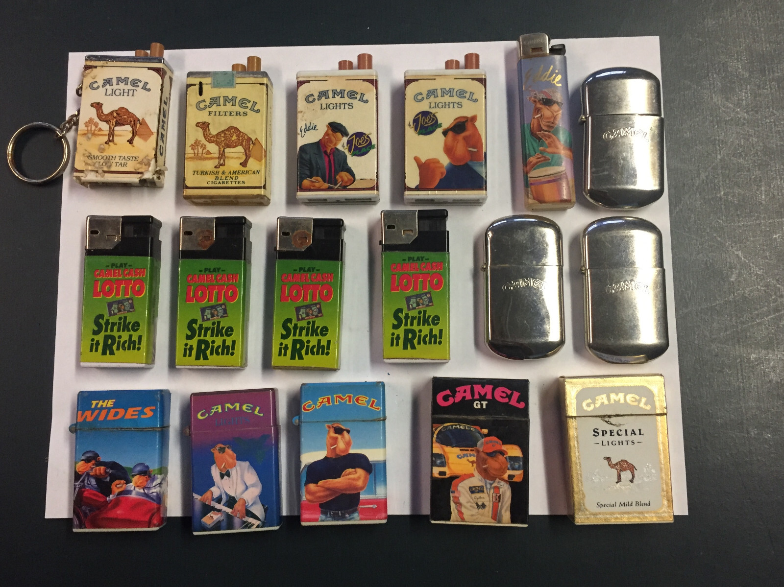 Vintage Camel Cigarette Lighters Both Butane and Flint Styles Lot Of 17 ...
