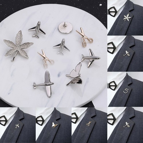 Unisex Alloy Brooch Breastpin Lapel Pins Shirt Collar Jewelry ...