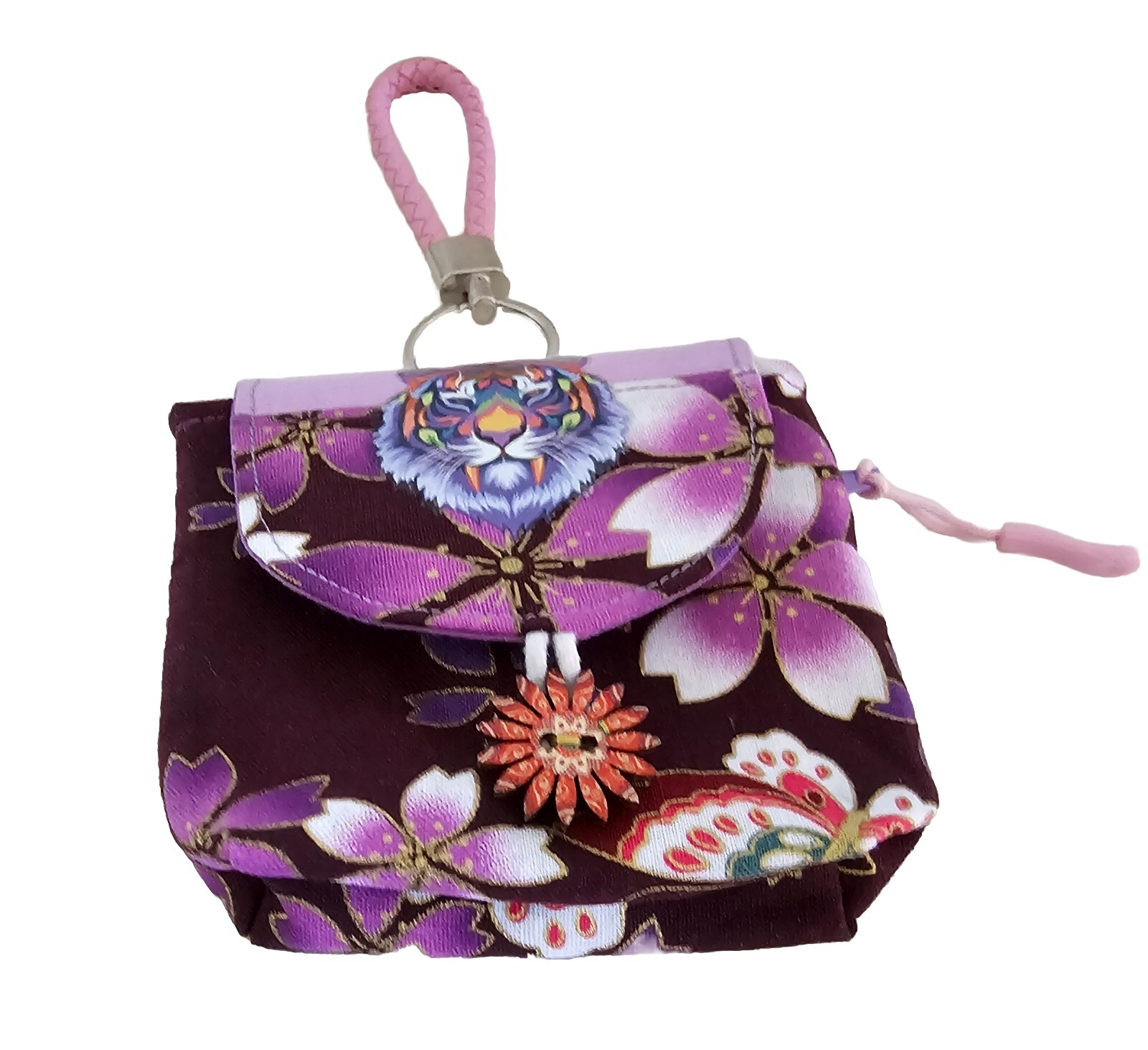 Handmade Unique Zip Card And Coin Purse Key chain Wallet Wild Animal ...