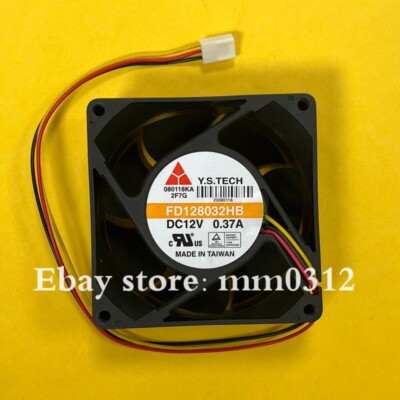 Y.S.TECH FD128032HB 8032 DC12V 0.37A 8CM 3-Wire Dual Ball Cooling Fan ...