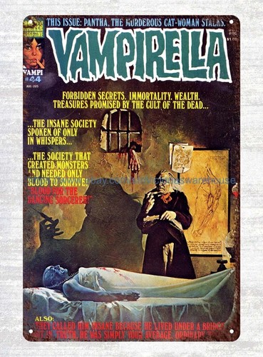 Vampirella 1975 horror vampire comic metal tin sign cheap wall art ...