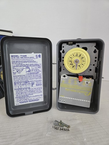 Intermatic T104R 24 Hour Mechanical Timer Switch - 208–277 VAC, DPST ...