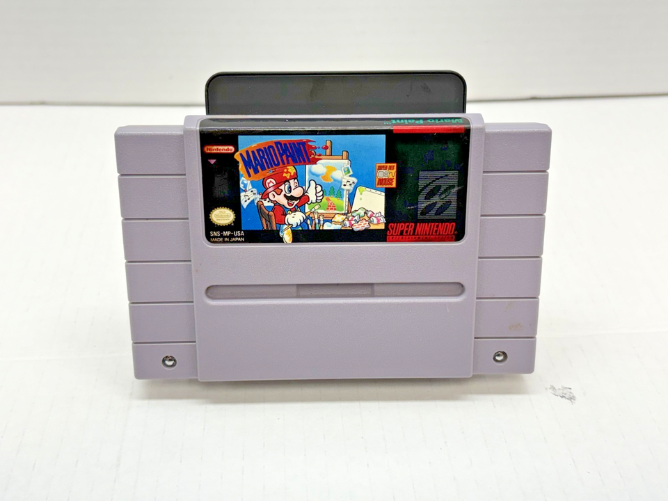 Nintendo SNES Mouse Controller Gray Purple with Mario Paint Cartridge ...