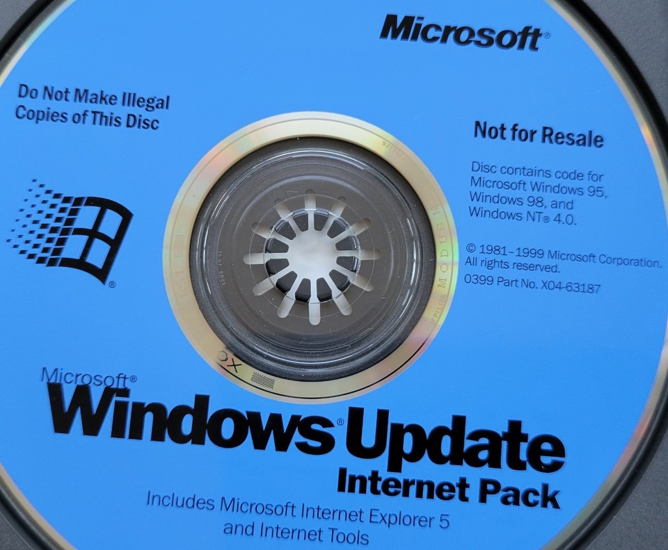 Vintage - Microsoft Windows Update Internet Pack, 1999 | eBay