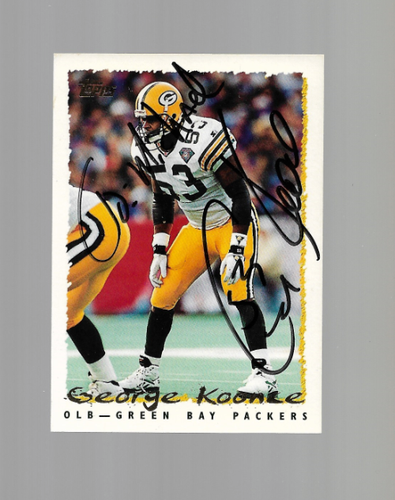 GEORGE KOONCE 1995 topps #252 Autograph Card NRMT+ Green Bay Packers | eBay